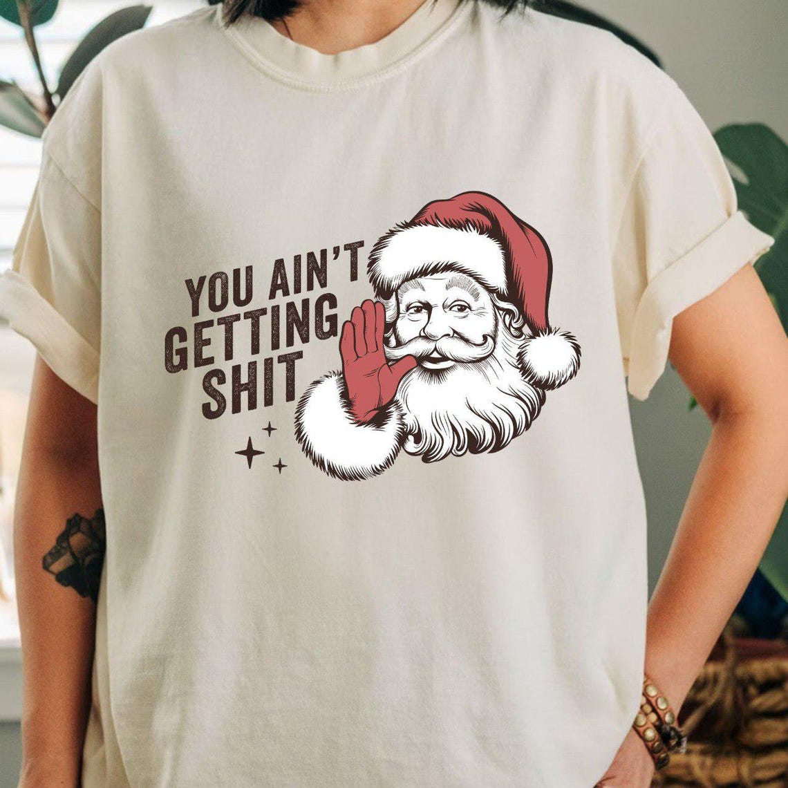 You Ain’t Gettin’ Sh*t Santa PNG Bundle – Funny Rude Christmas Quotes ...