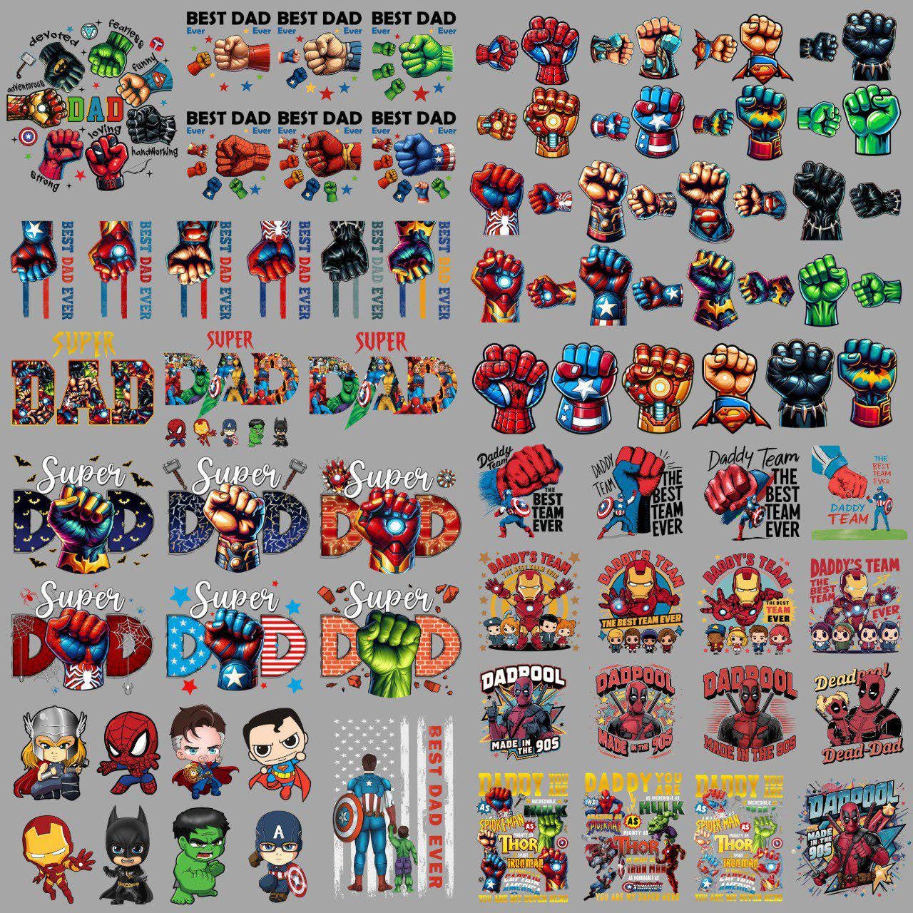 Super Dad Heroes Bundle – Best Dad Ever Comic Style PNG, Father’s Day ...