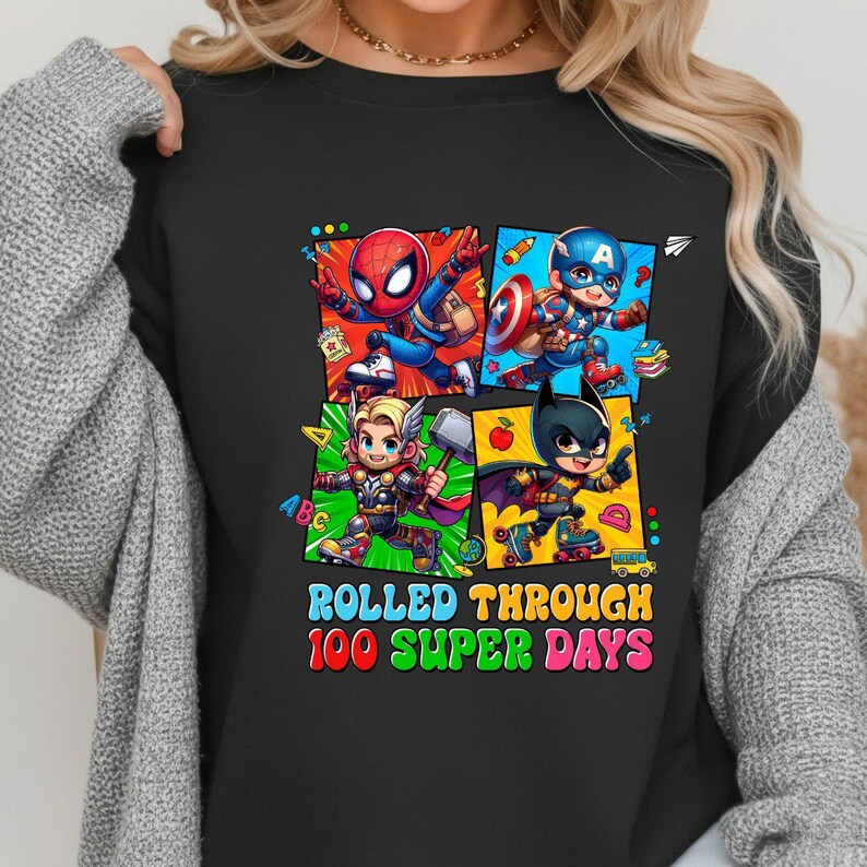 35+ PNG Super-hero 100 Days of School Clipart Bundle | Cute Kids School ...