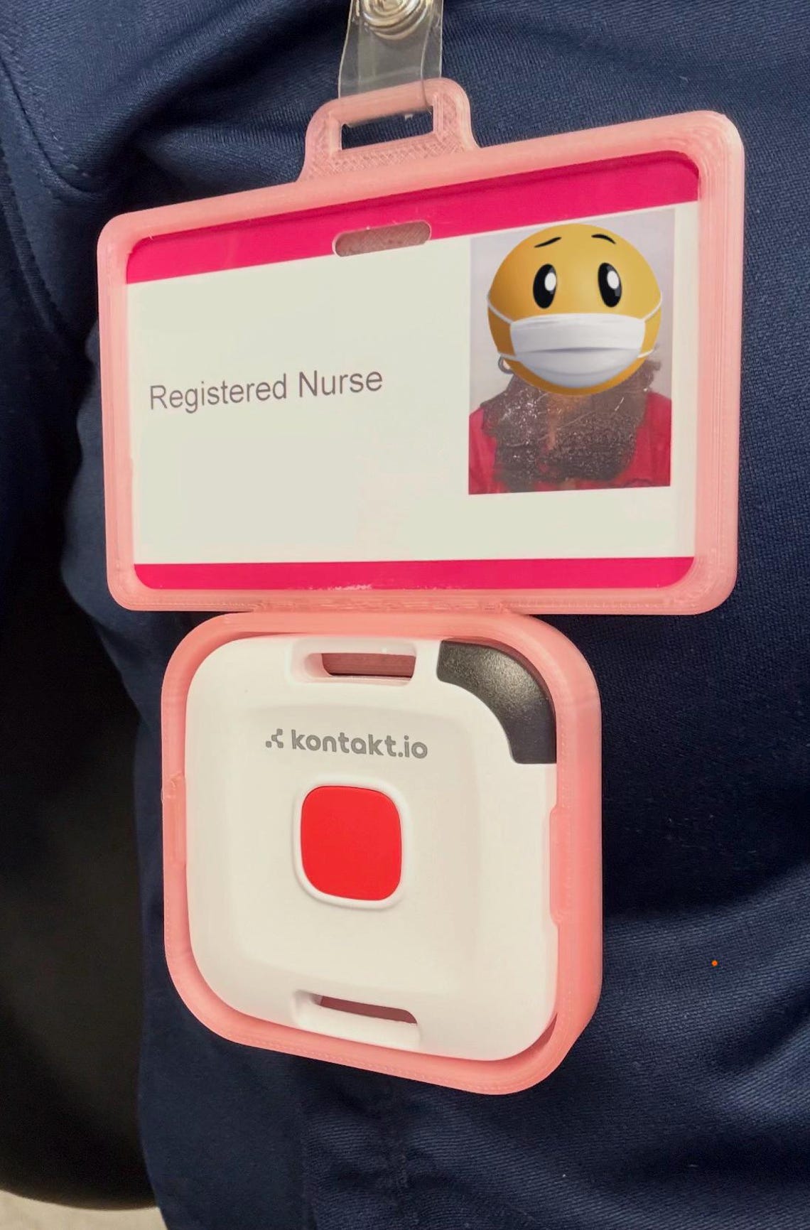3D Printed Nurse Badge Holder – Kontakt.io Panic Button Protector - Etsy
