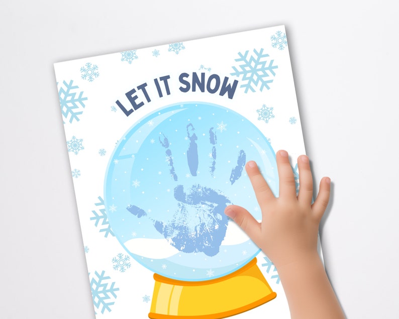 Winter Handprint Craft, Snowglobe Handprint Art, Winter Crafts Kids ...
