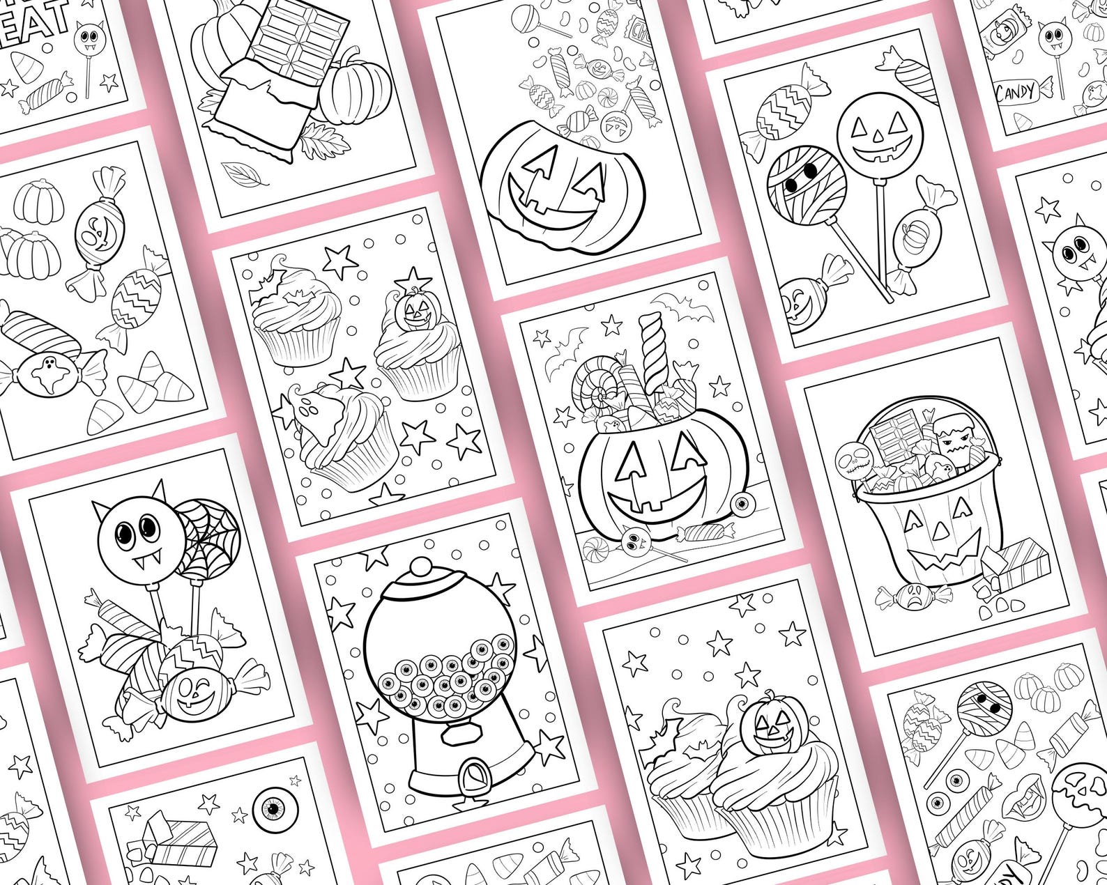 Halloween Candy Coloring Page, Printable Coloring Sheets, Trick or ...