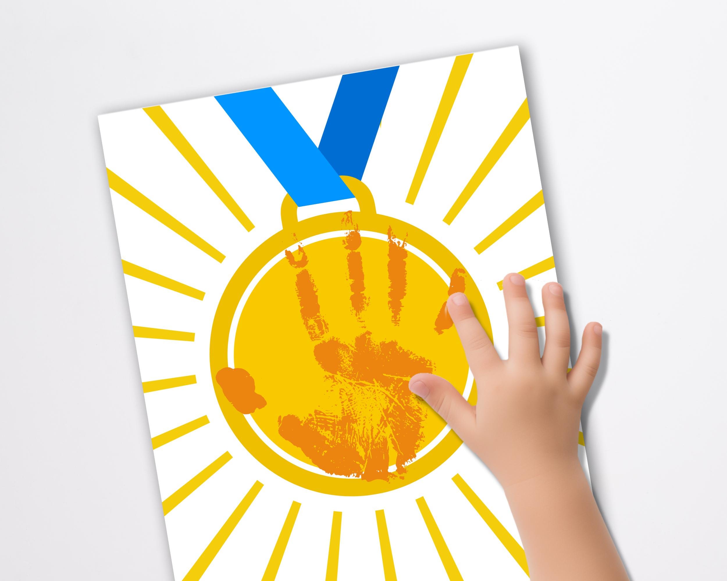 Gold Medal Handprint Craft, Sports Day, Handprint Art, Summer Games ...