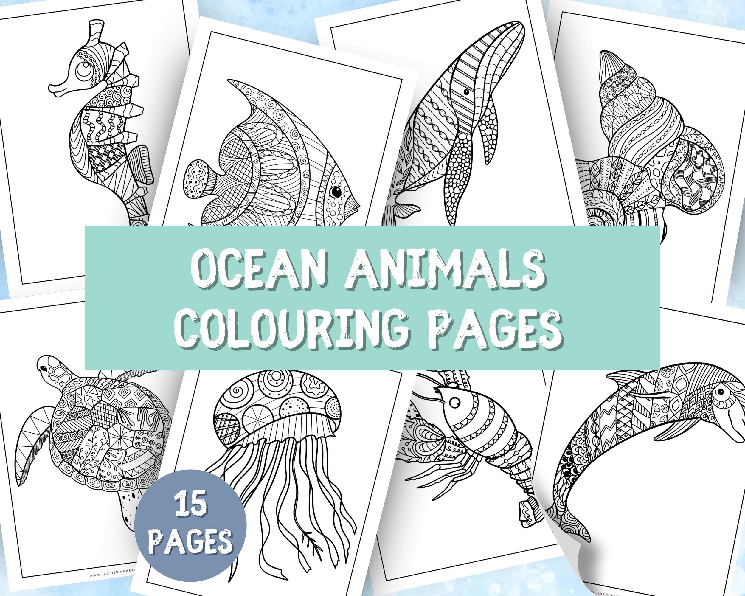 Ocean Animal Coloring Pages, Zentangle Coloring Pages, Sea Creature ...