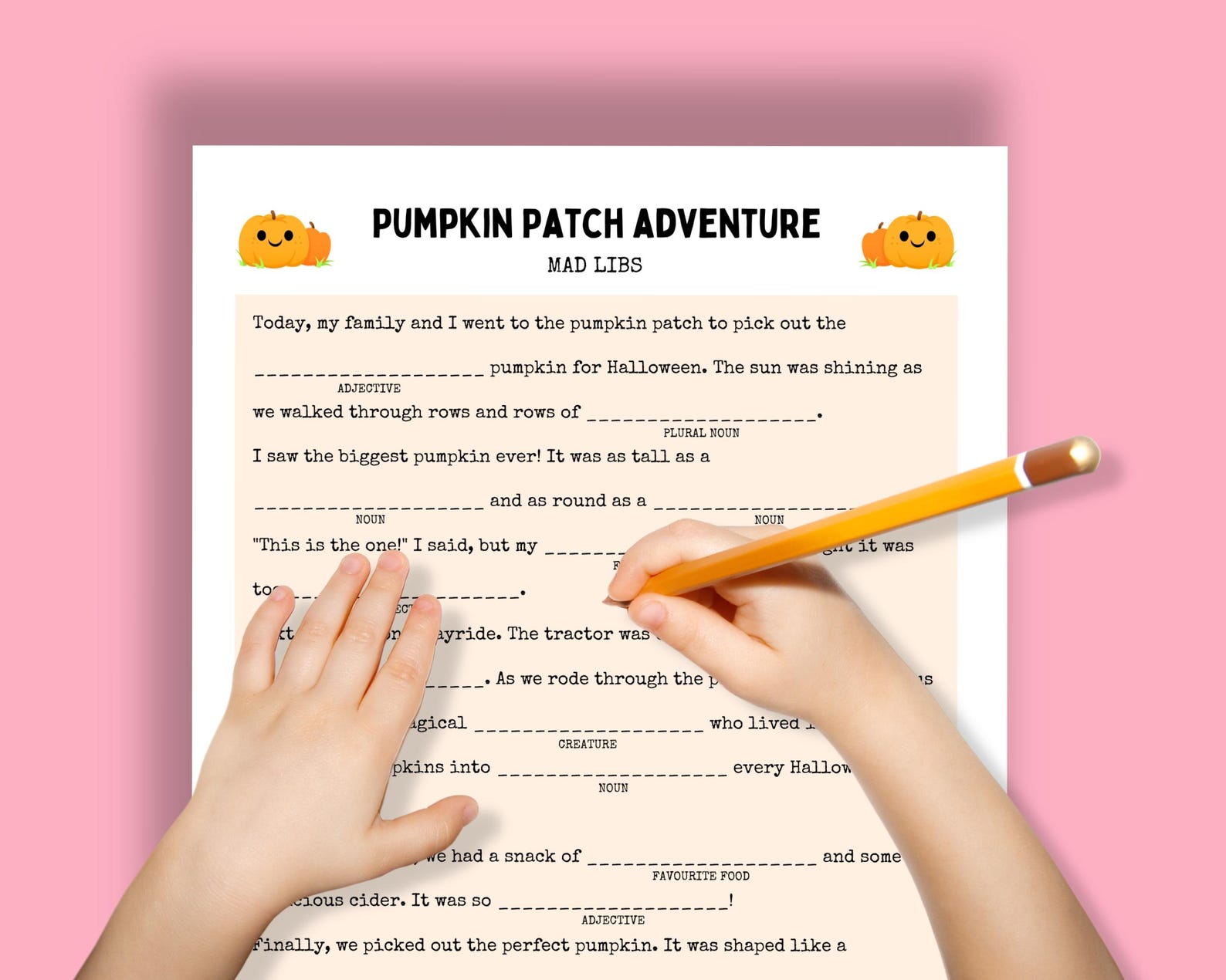 Halloween Mad Libs, Printable Game, Spooky Story, Mad Lib PDF, Fill-in ...