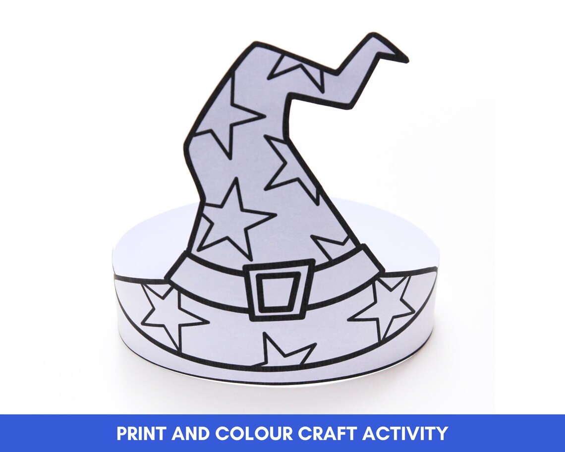 Wizard Hat Paper Crown, Printable Template, Halloween Party Headband ...