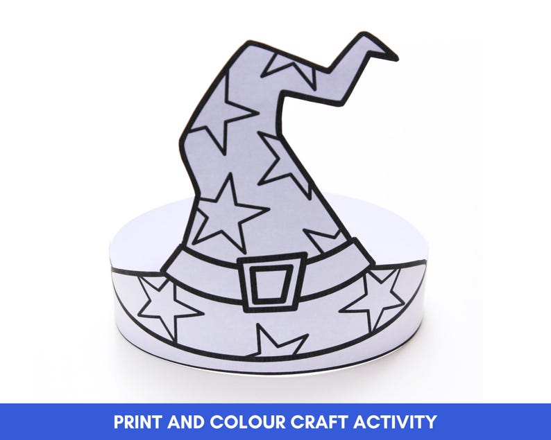 Wizard Hat Paper Crown, Printable Template, Halloween Party Headband ...