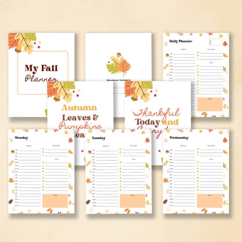Fall Autumn Printable Planner | Printable Fall Planner | Fall ...