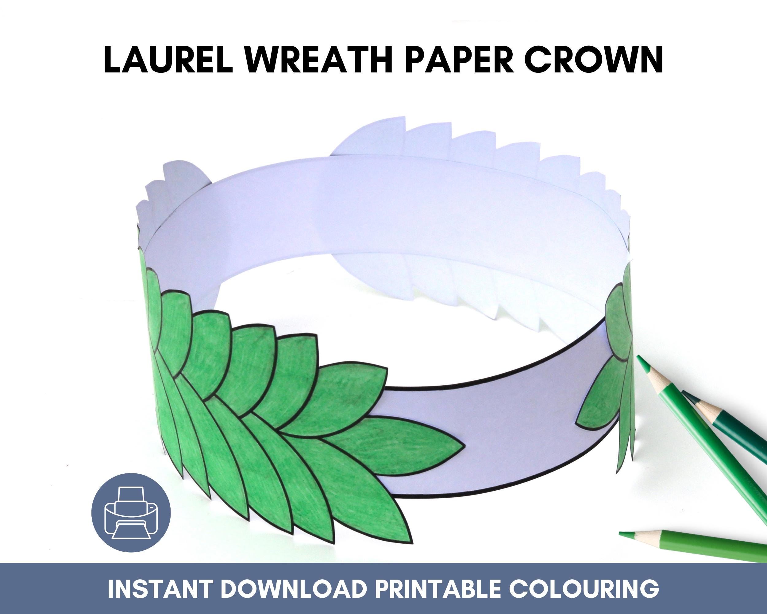 Wreath Crown, Craft Hat for Kids, Printable Laurel Headband, Roman ...