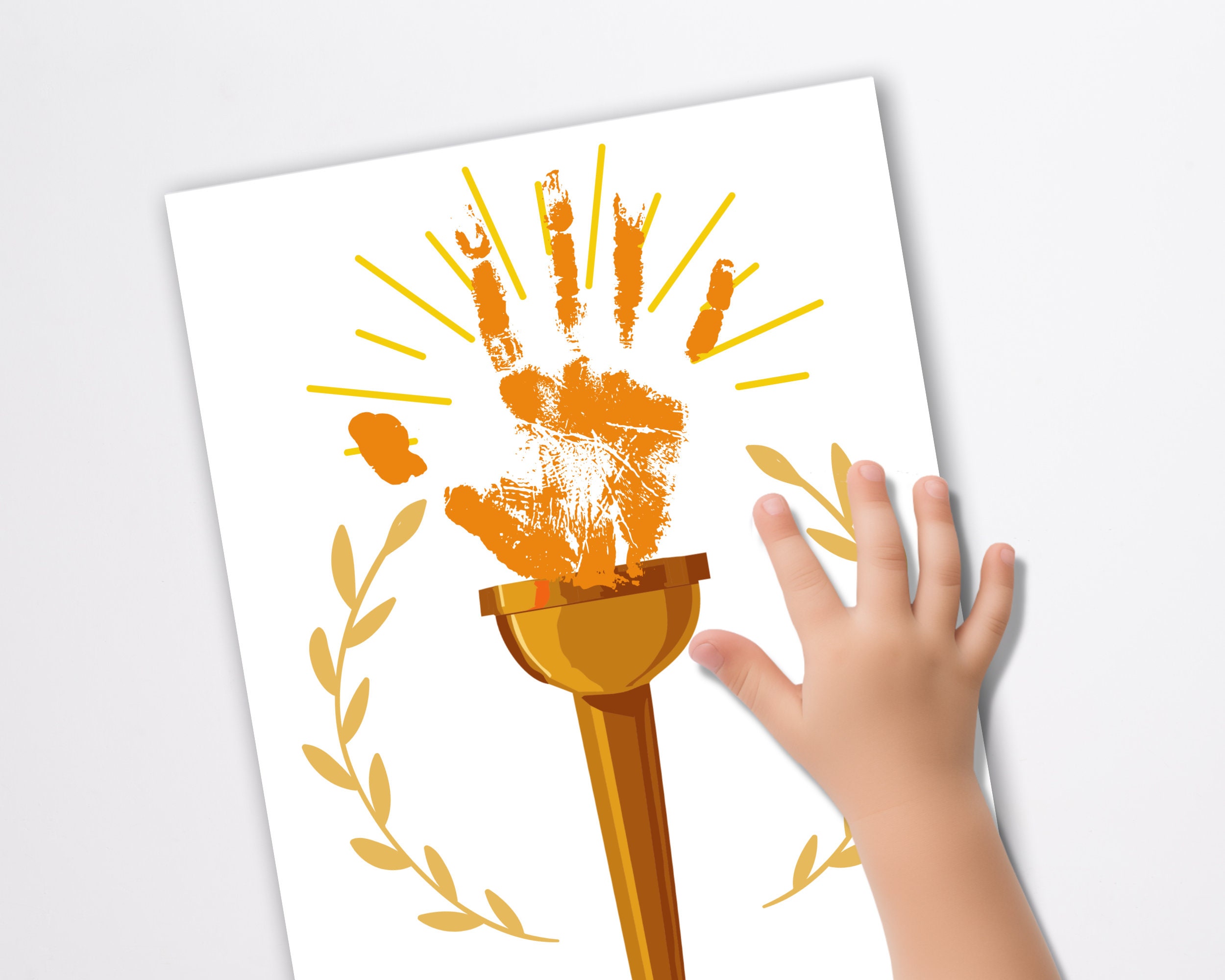 Summer Sports Games Torch Handprint Craft, Printable Handprint Art ...