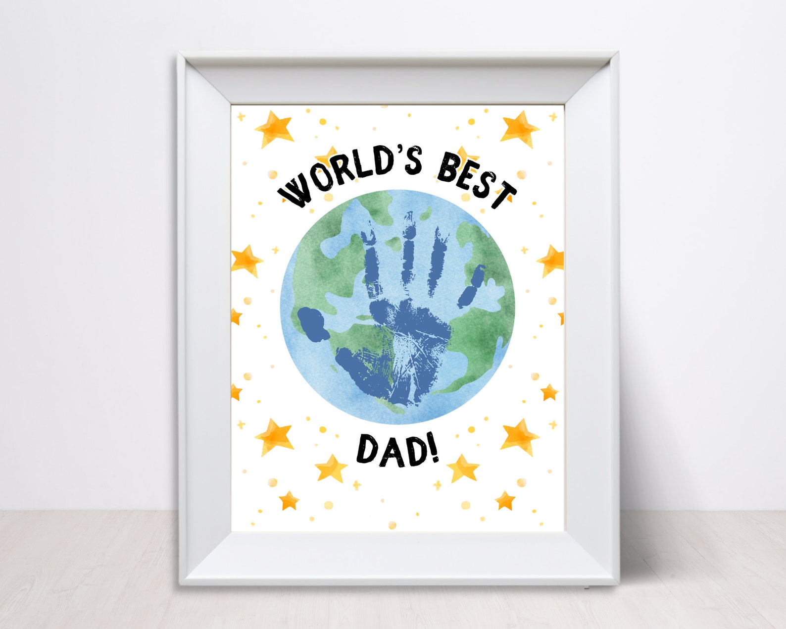 Fathers Day Handprint Craft, Worlds Best Dad, Fathers Day Gift, Fathers ...