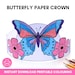 Butterfly Crown Craft, Princess Party Bag Filler, Paper Hat Coloring ...