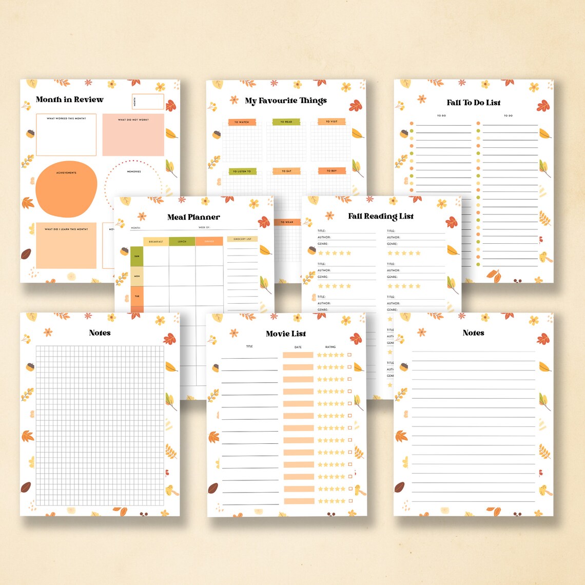 Fall Autumn Printable Planner | Printable Fall Planner | Fall ...