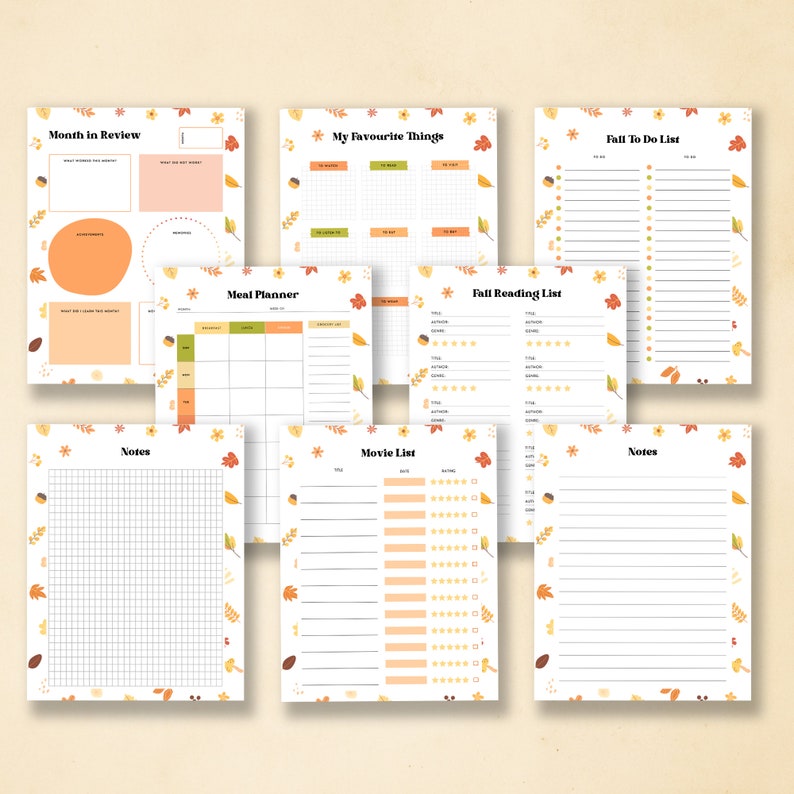 Fall Autumn Printable Planner | Printable Fall Planner | Fall ...