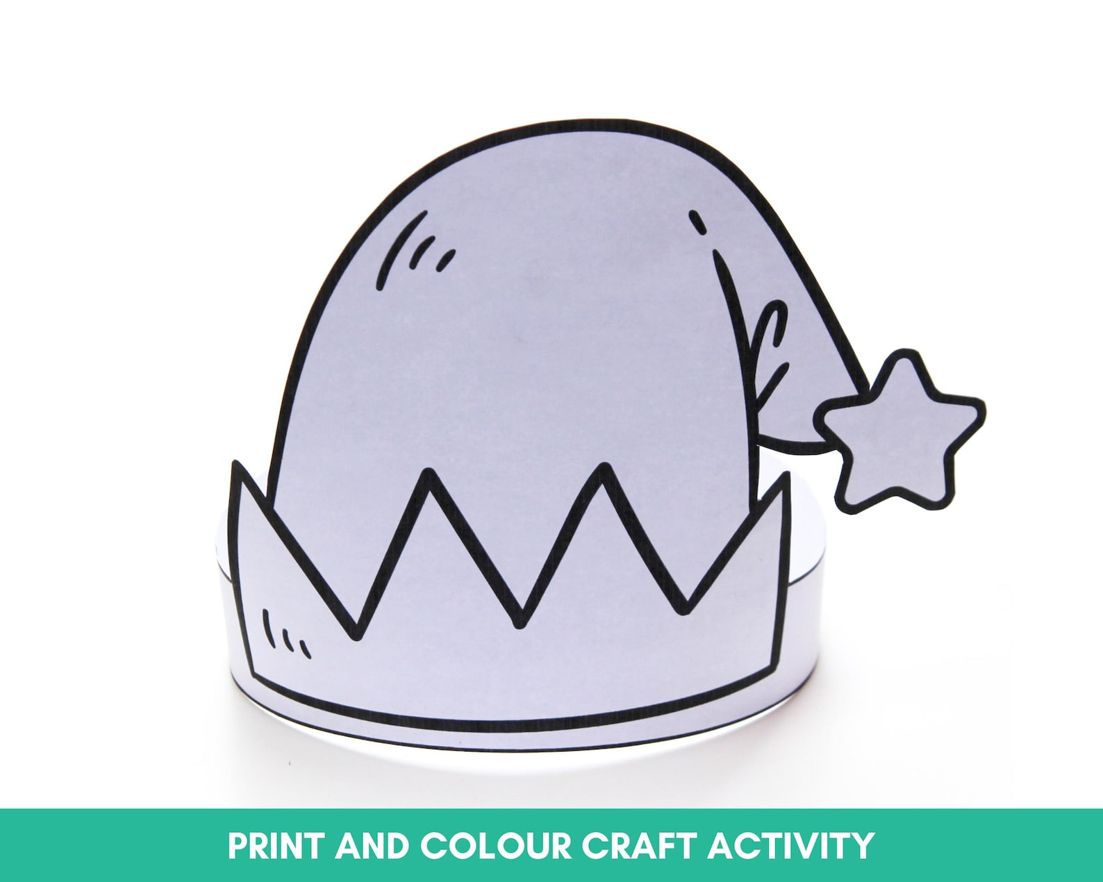 Elf Paper Crown, Printable Christmas Hat, Winter Holiday Party ...