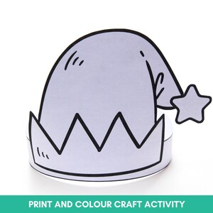 Elf Paper Crown, Printable Christmas Hat, Winter Holiday Party ...