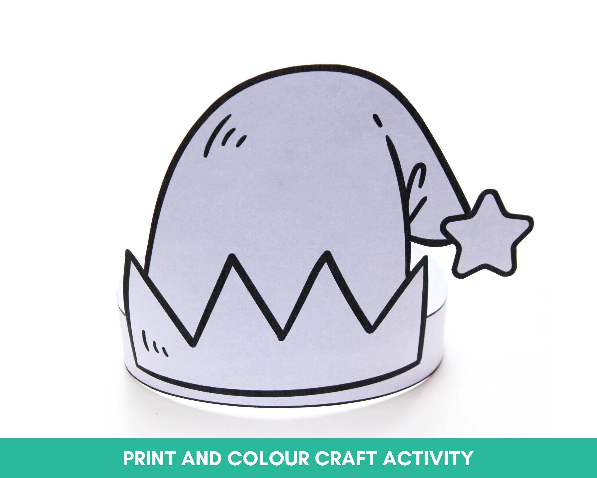 Elf Paper Crown, Printable Christmas Hat, Winter Holiday Party ...