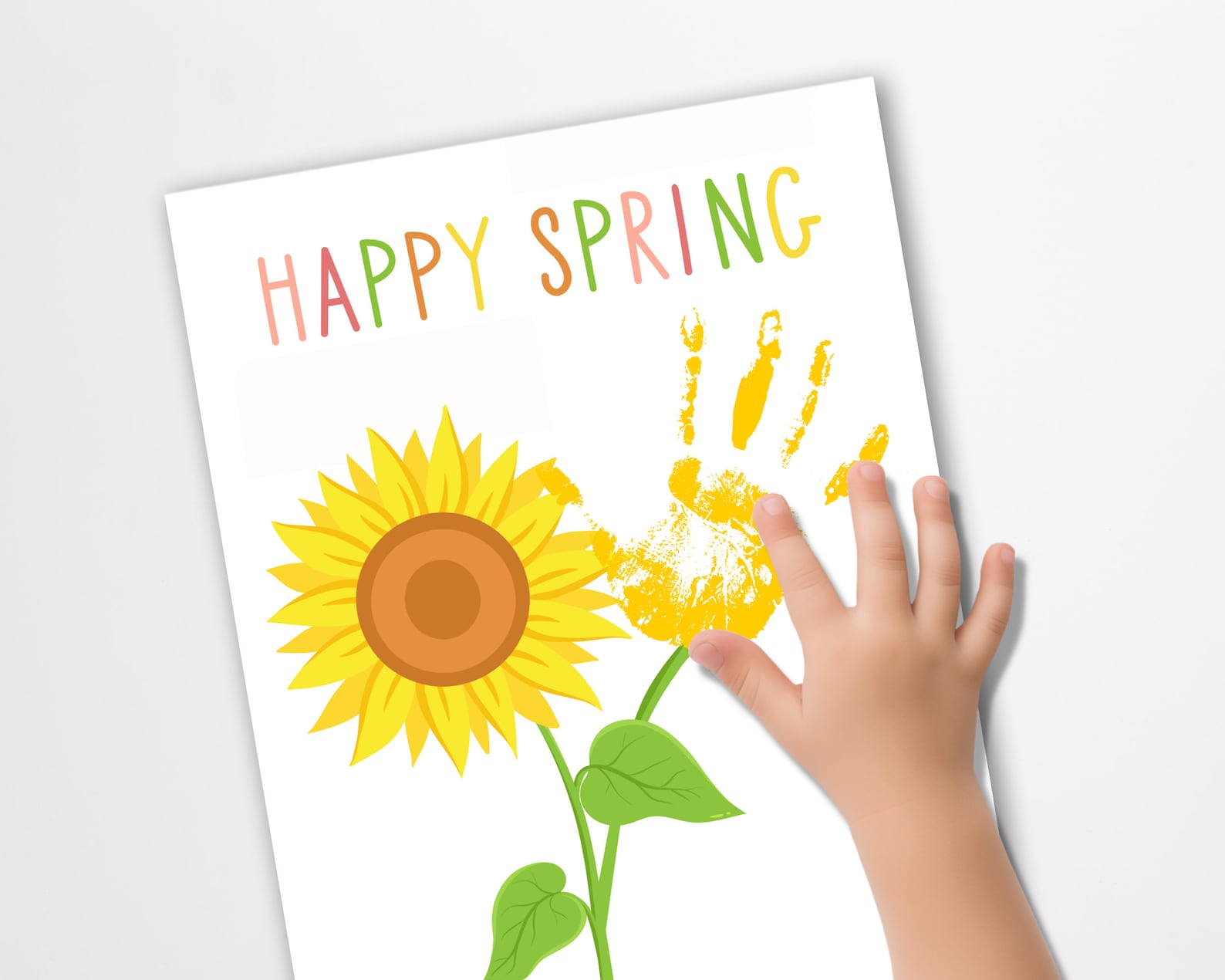 Spring Handprint Craft, Sunflower Handprint Art, Happy Spring ...