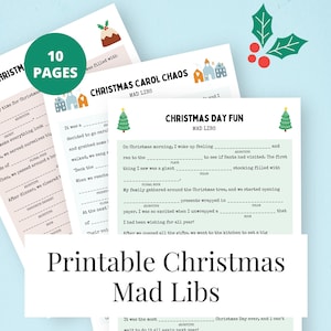 Christmas Mad Libs, Printable Game, Mad Lib PDF, Holiday Story, Fill-in ...