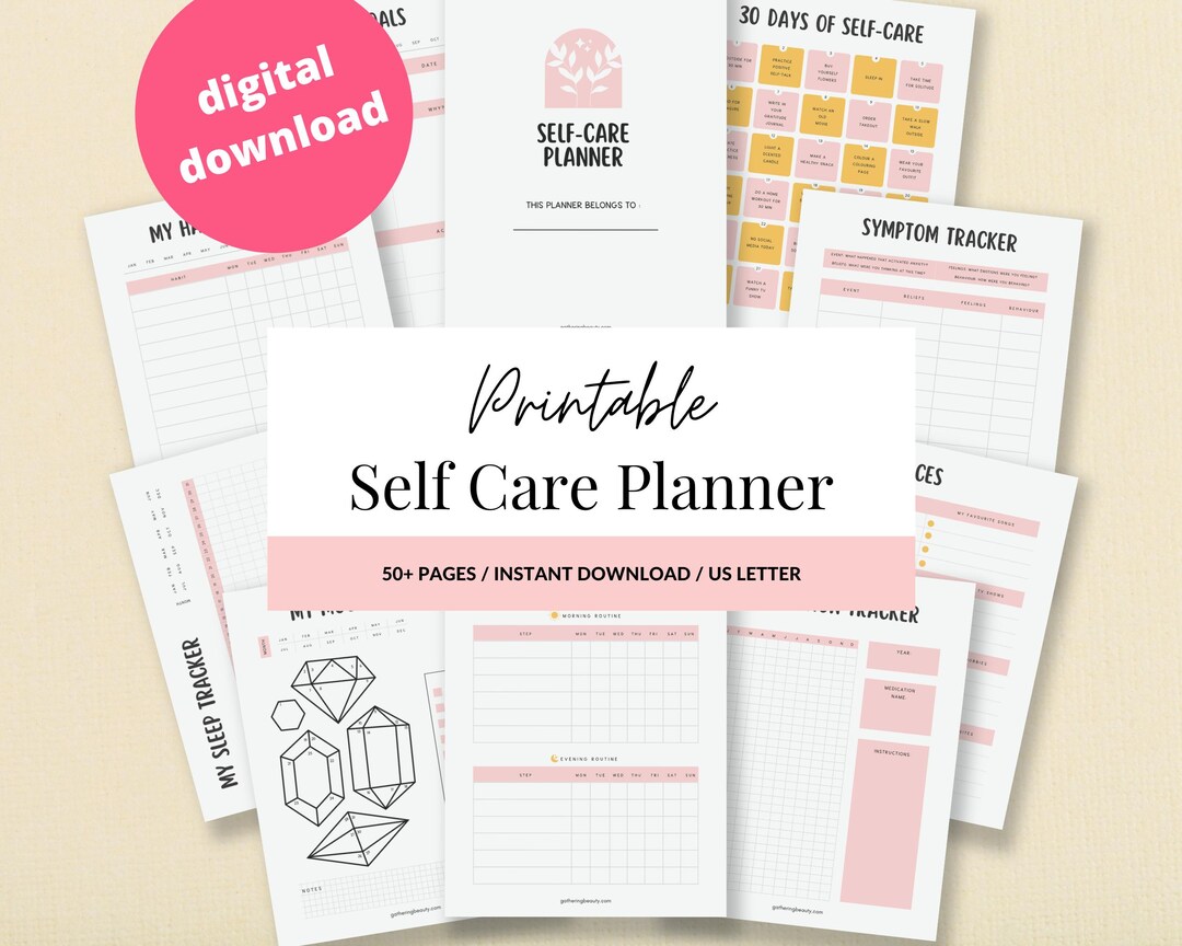 Self Care Planner Printable, Self Love Journal, Mindfulness Journals ...