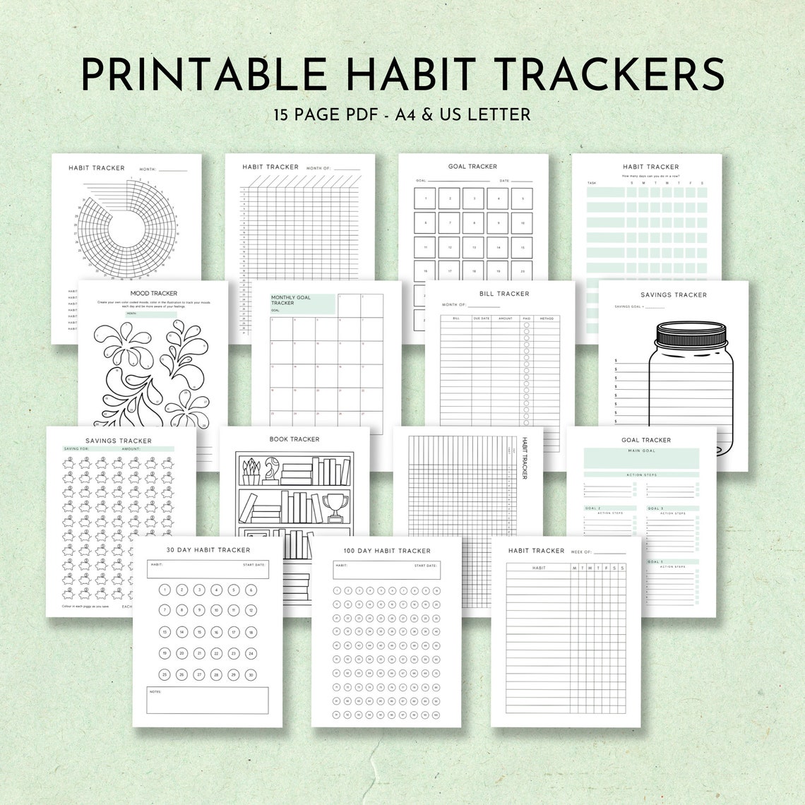 Habit Tracker Printable Habit Planner Printable Planner - Etsy UK
