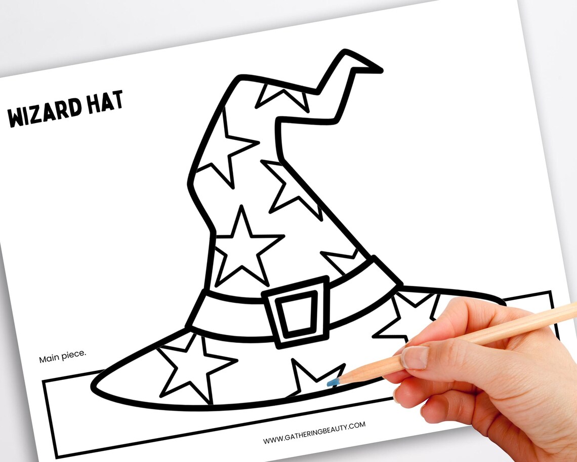 Wizard Hat Paper Crown, Printable Template, Halloween Party Headband ...