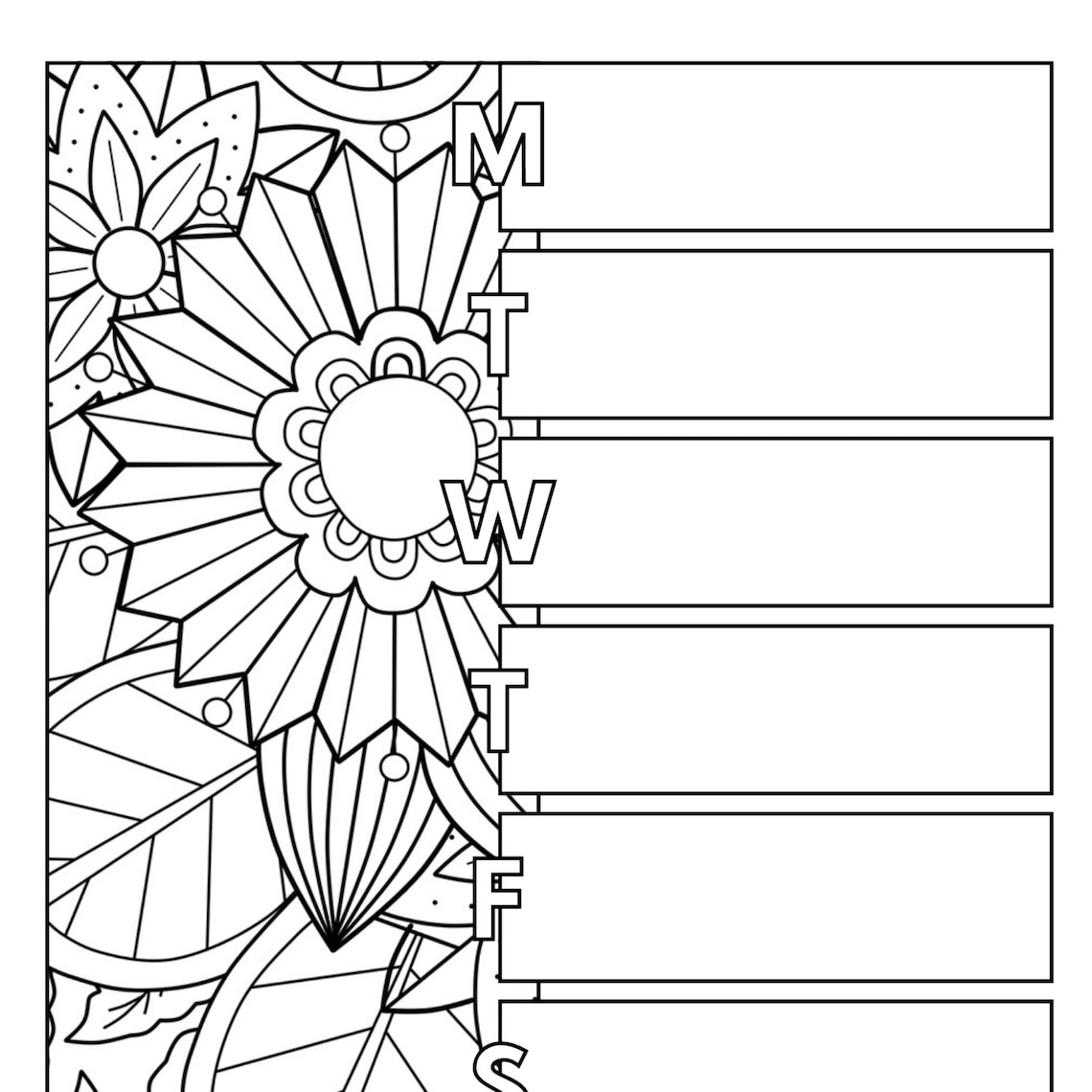 Colouring Weekly Planner - Printable Planner Page - Adult Colouring ...