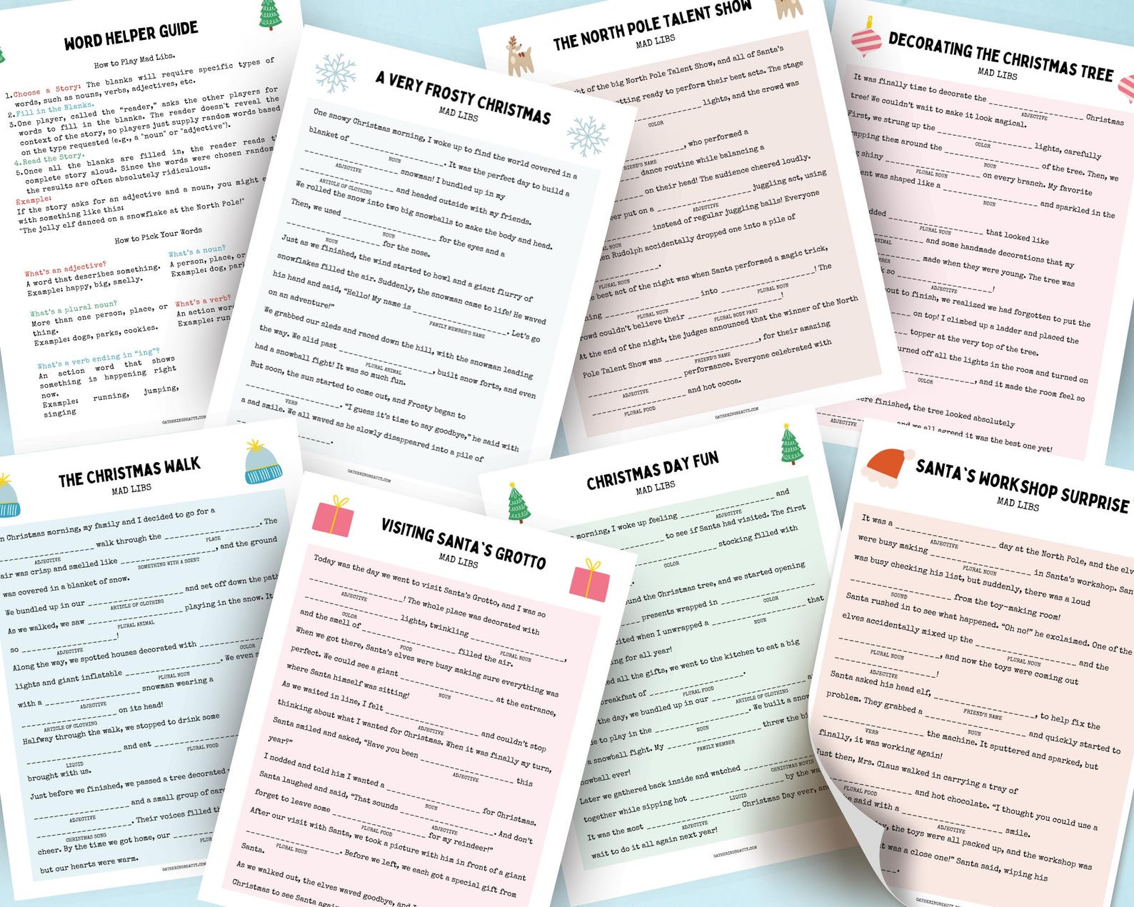 Christmas Mad Libs, Printable Game, Mad Lib PDF, Holiday Story, Fill-in ...