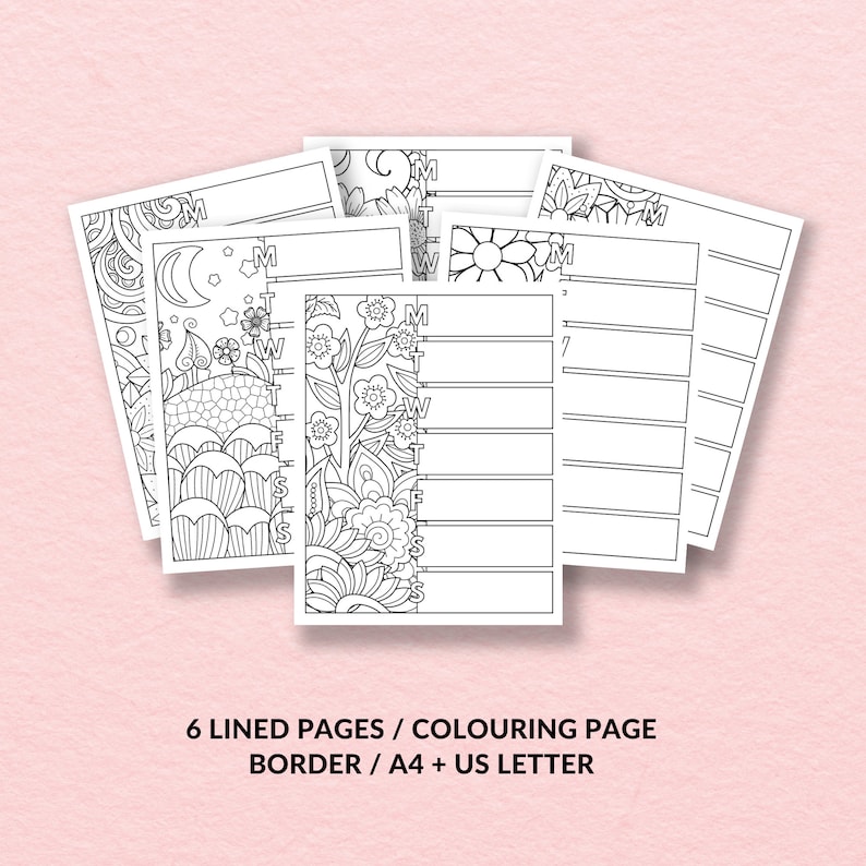 Colouring Weekly Planner - Printable Planner Page - Adult Colouring ...