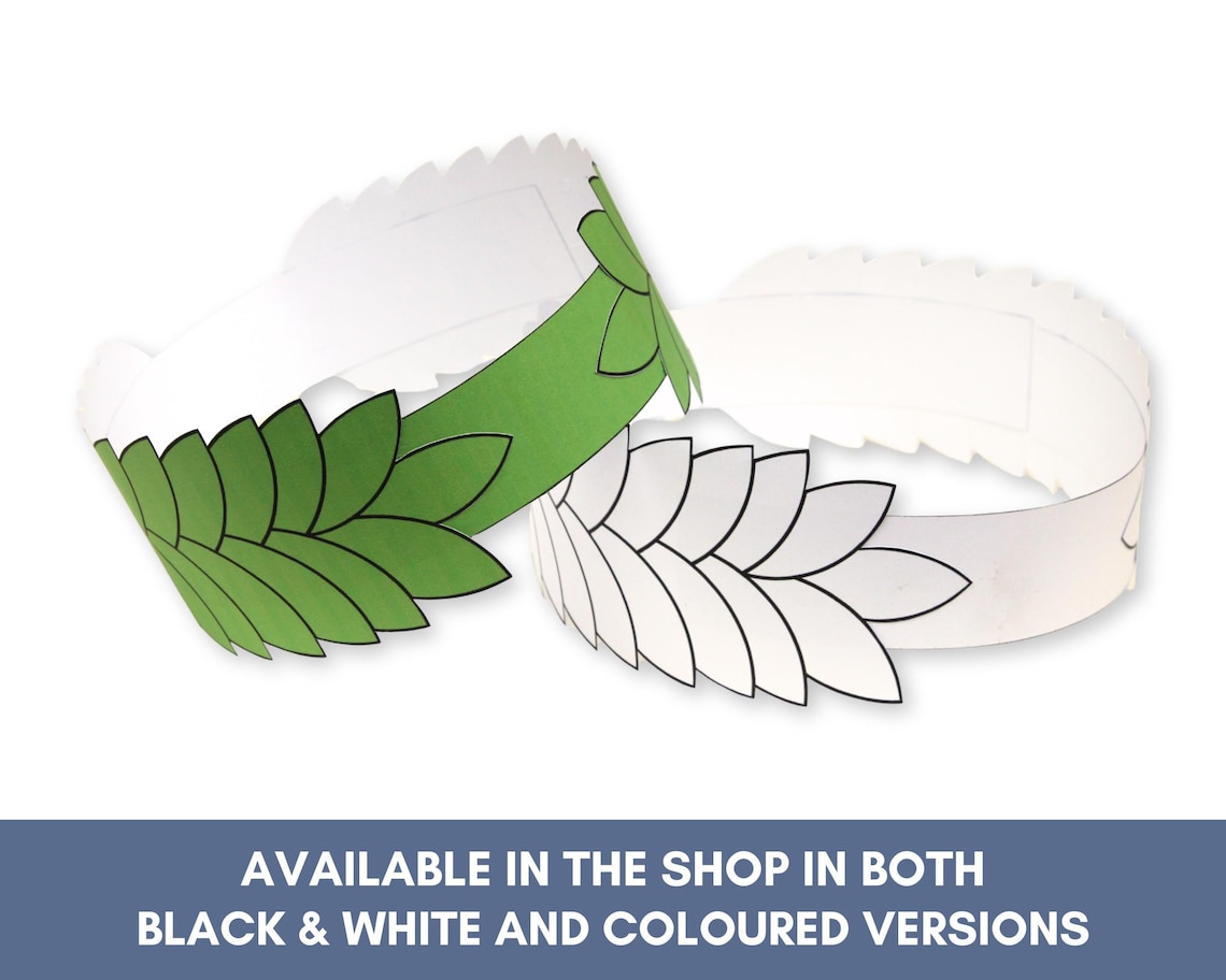 Wreath Crown, Craft Hat for Kids, Printable Laurel Headband, Roman ...