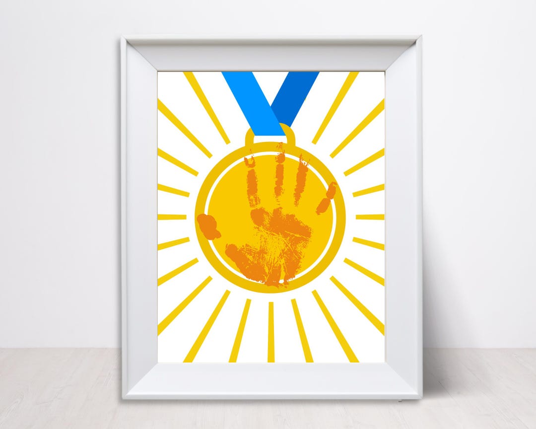Gold Medal Handprint Craft, Sports Day, Handprint Art, Summer Games ...