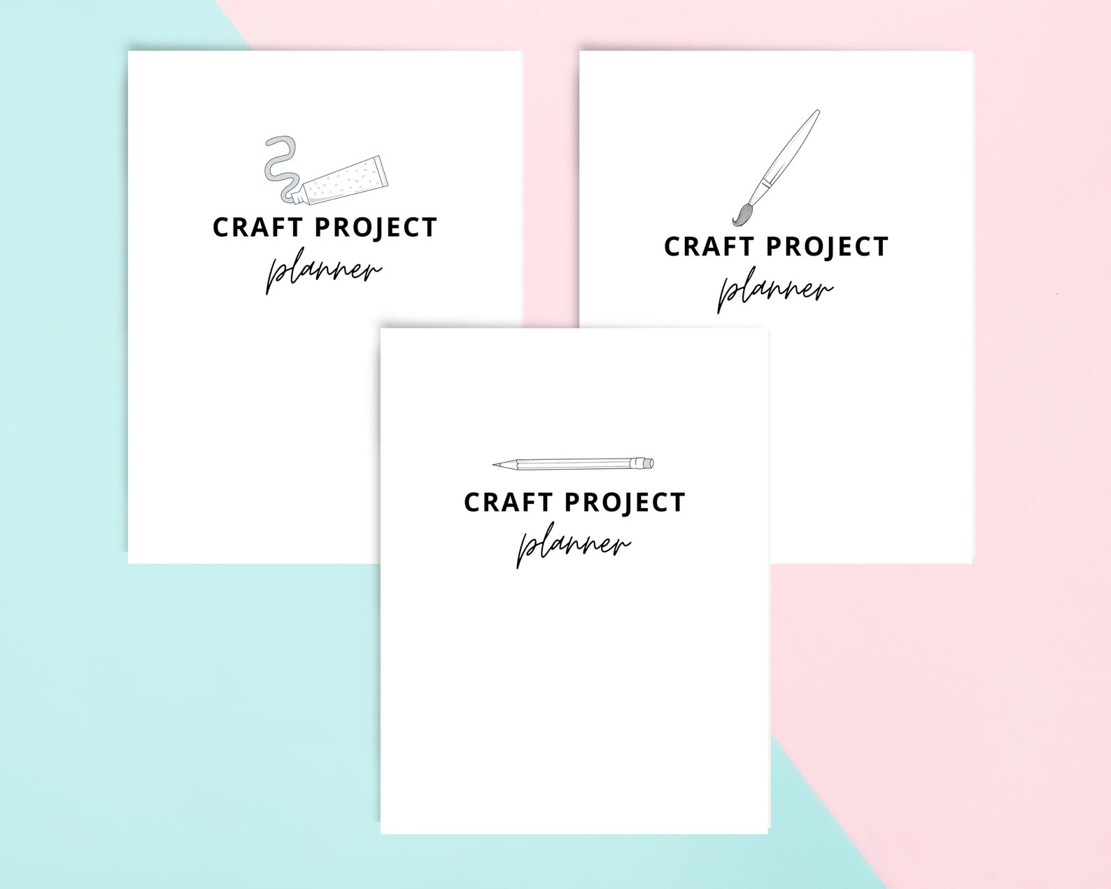 Craft Planner Printable, Greyscale, Craft Project Planner Pages ...