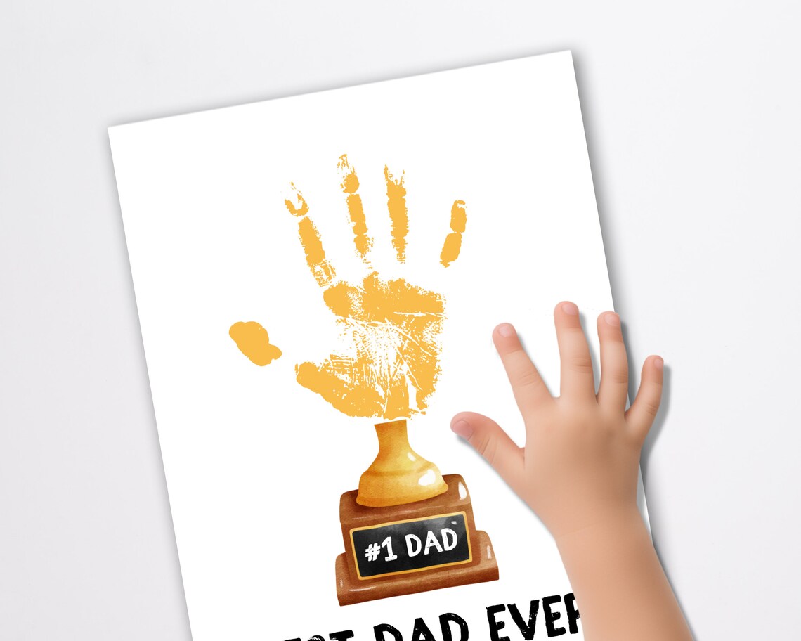 Fathers Day Handprint Craft, Trophy, Best Dad, Fathers Day Gift ...