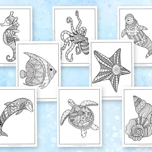 Ocean Animal Coloring Pages, Zentangle Coloring Pages, Sea Creature ...