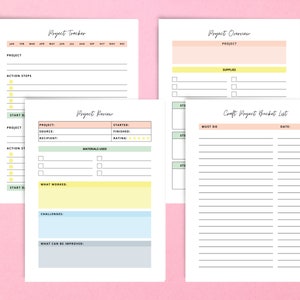 Craft Planner Bundle, Project Planner Pages, Printable Planner, Craft ...