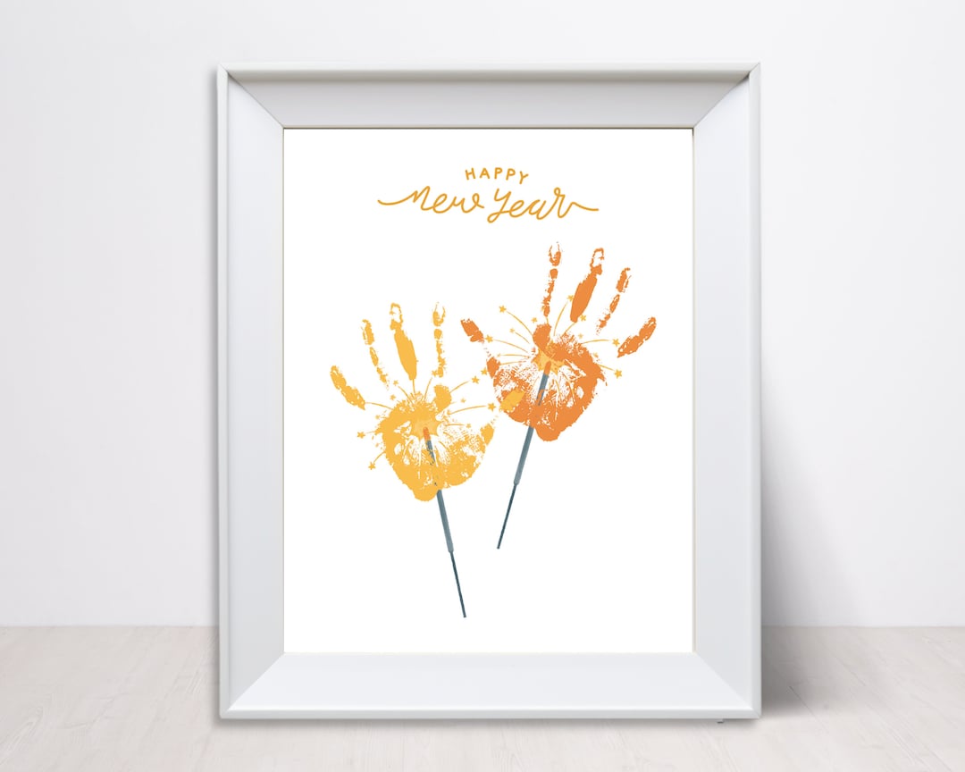 New Year Handprint Craft, Sparkler Handprint Craft, Handprint Art ...