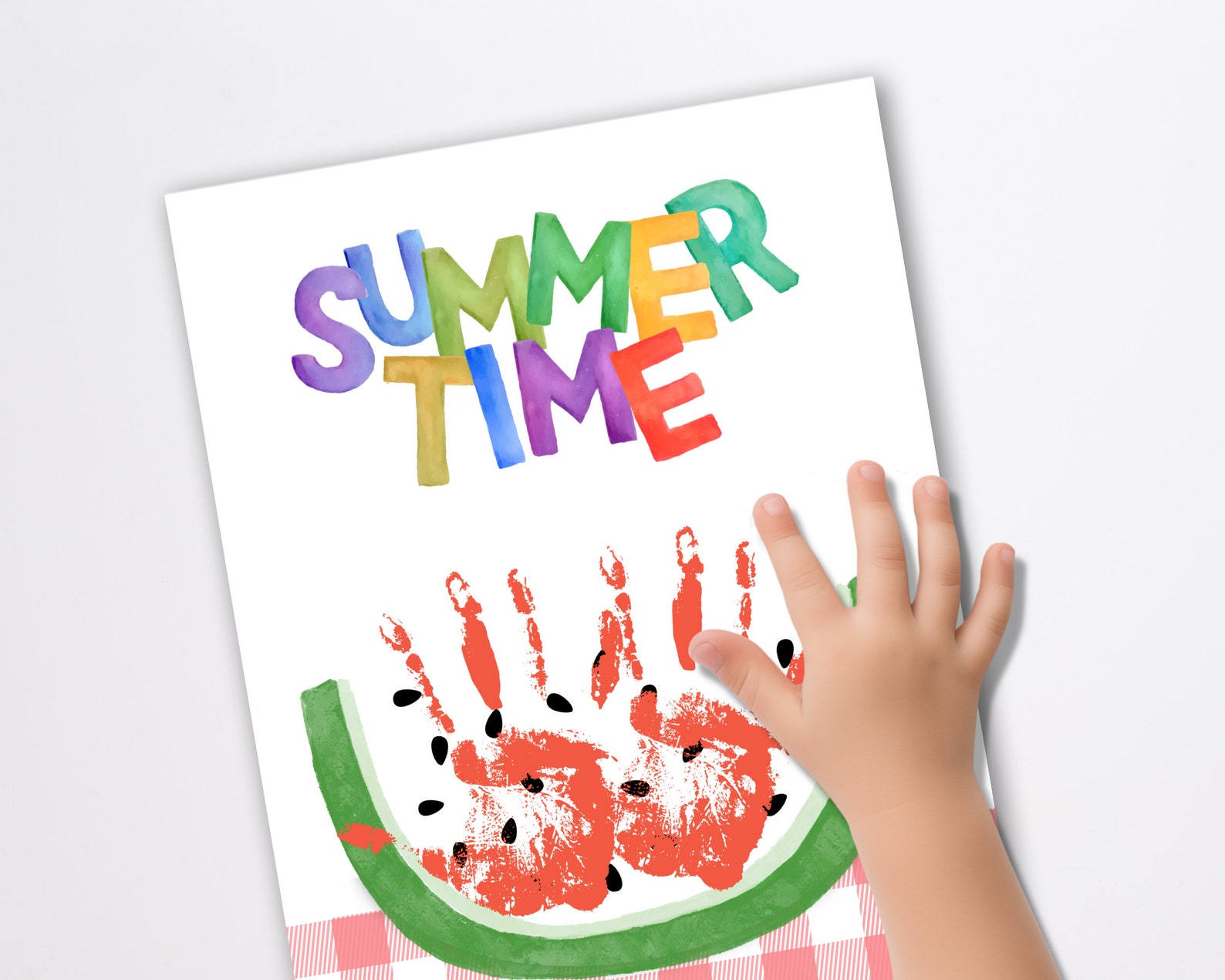 Summer Handprint Art, Watermelon Handprint, Summer Camp Art, Day Care ...
