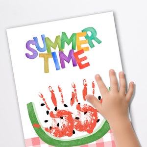 Summer Handprint Art, Watermelon Handprint, Summer Camp Art, Day Care ...