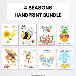 Four Season Handprint Art, Seasonal Handprint Craft, Keepsake ...