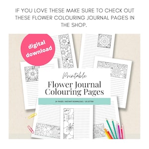 Colouring Journal Pages, Printable Lined Pages, Stationery Paper ...