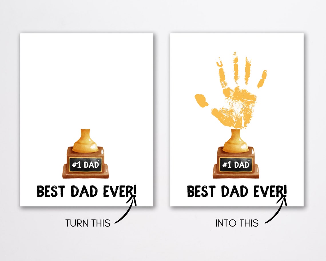 Fathers Day Handprint Craft, Trophy, Best Dad, Fathers Day Gift ...