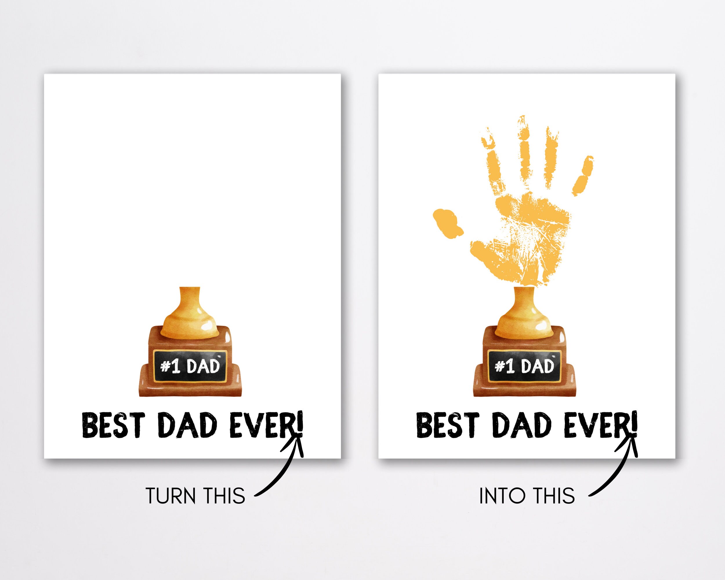 Fathers Day Handprint Craft, Trophy, Best Dad, Fathers Day Gift ...