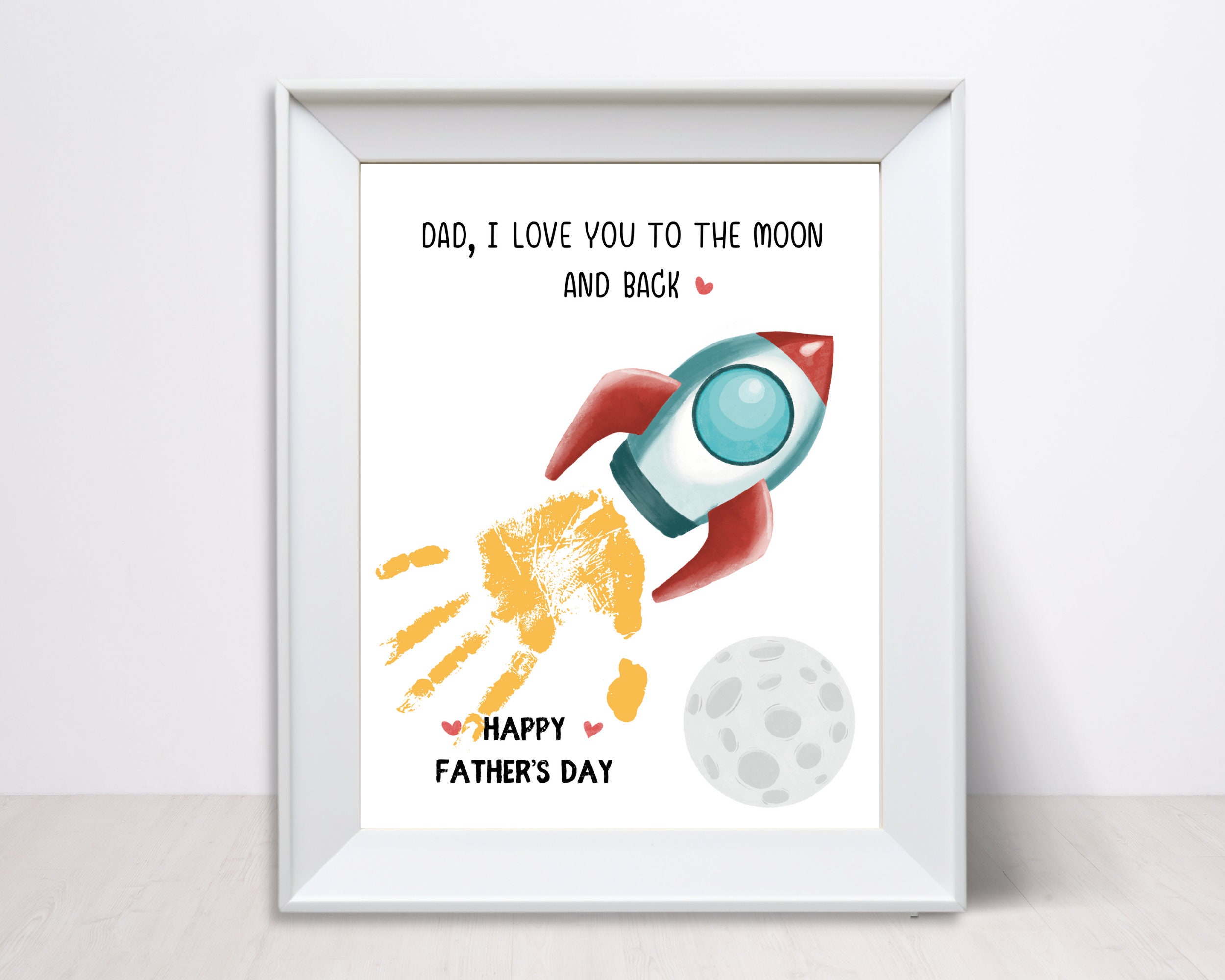 Fathers Day Handprint Craft, Moon and Back, Fathers Day Gift, Fathers ...