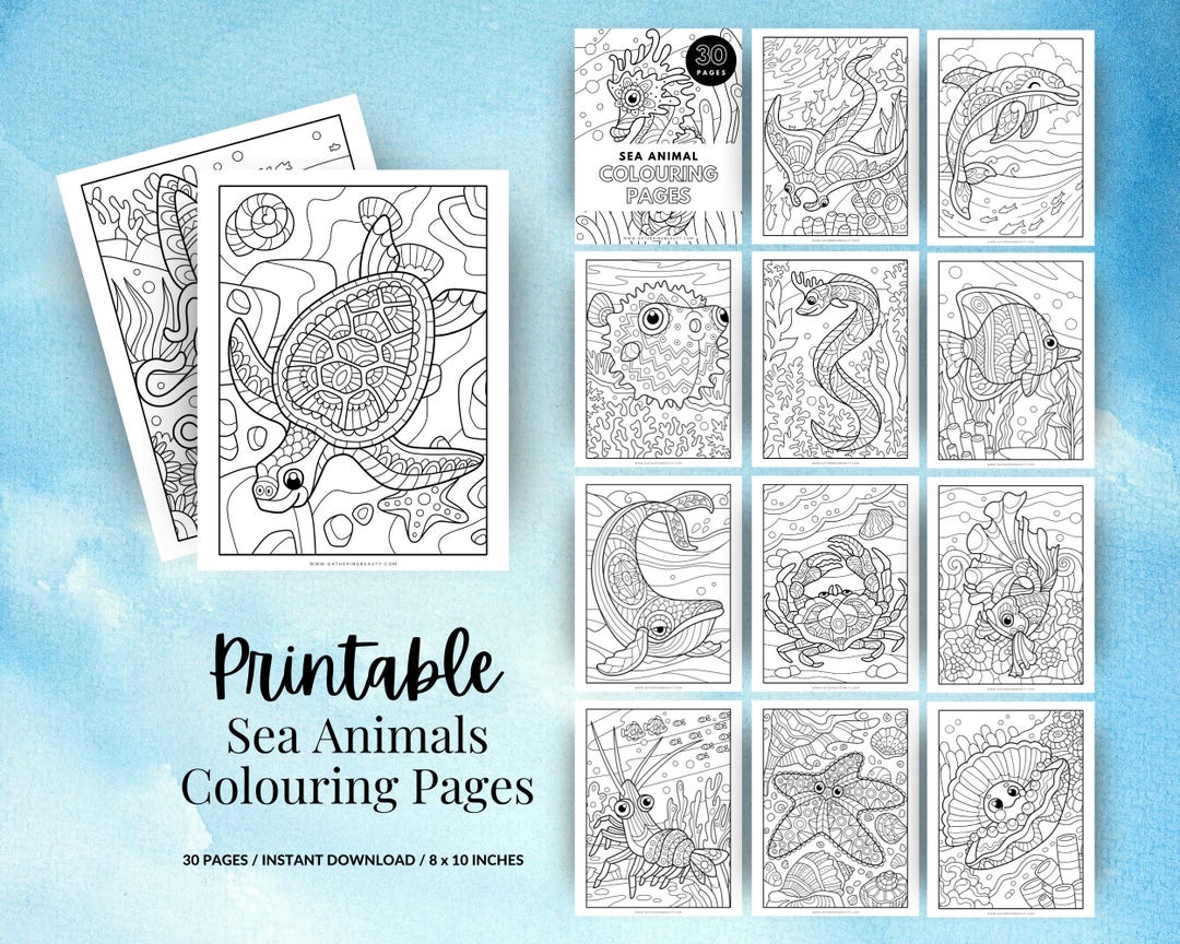 Sea Animal Coloring Pages, Printable Under the Sea Coloring Sheets ...