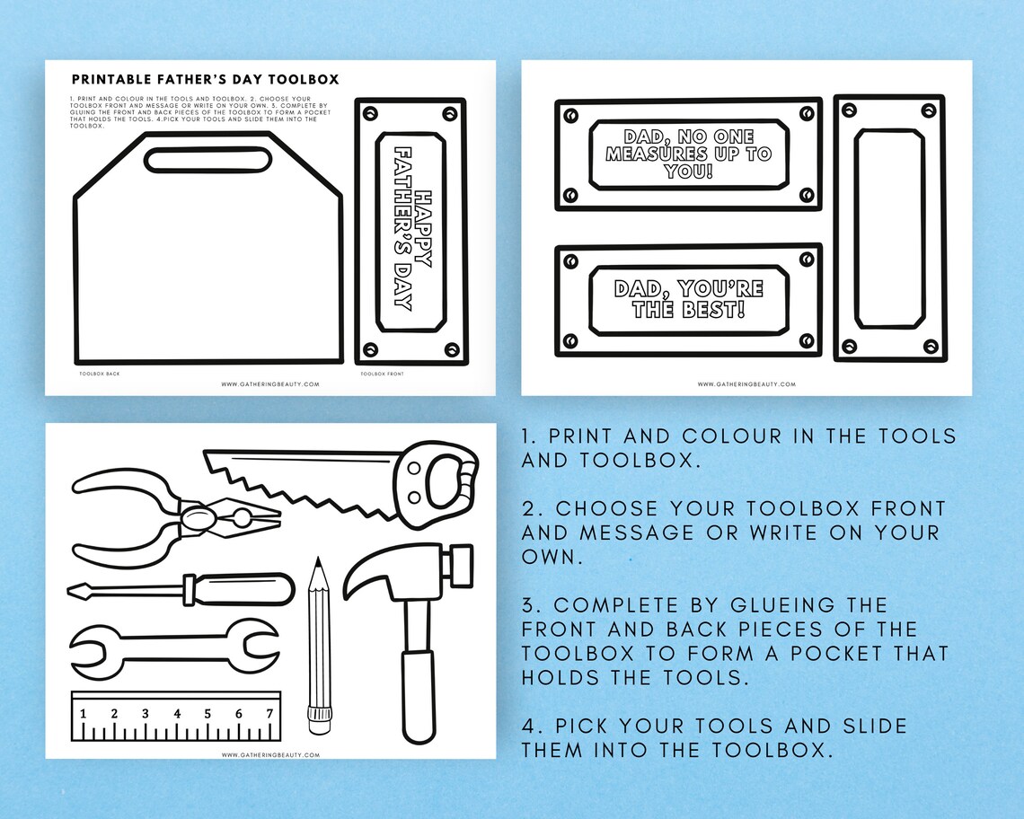 Fathers Day Toolbox Craft for Kids, Father's Day Gift, Fathers Day ...