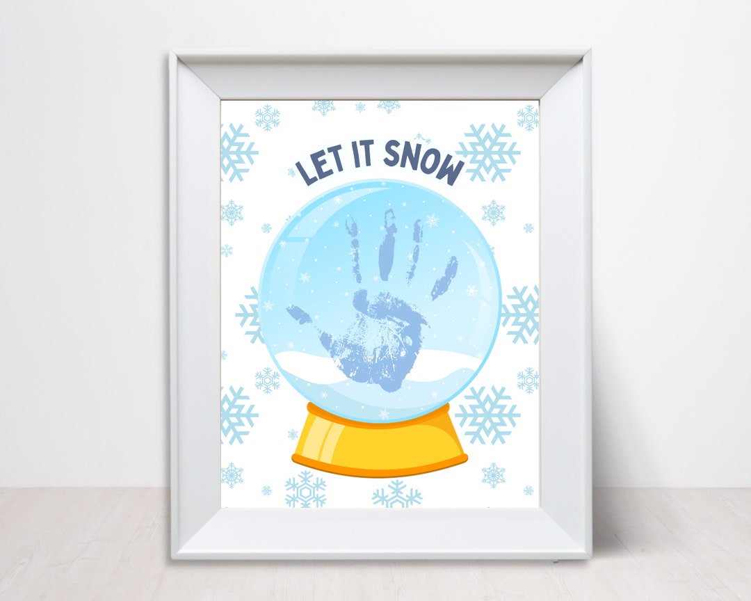 Winter Handprint Craft, Snowglobe Handprint Art, Winter Crafts Kids ...