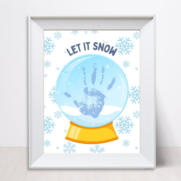 Handprint Snowglobe - Etsy