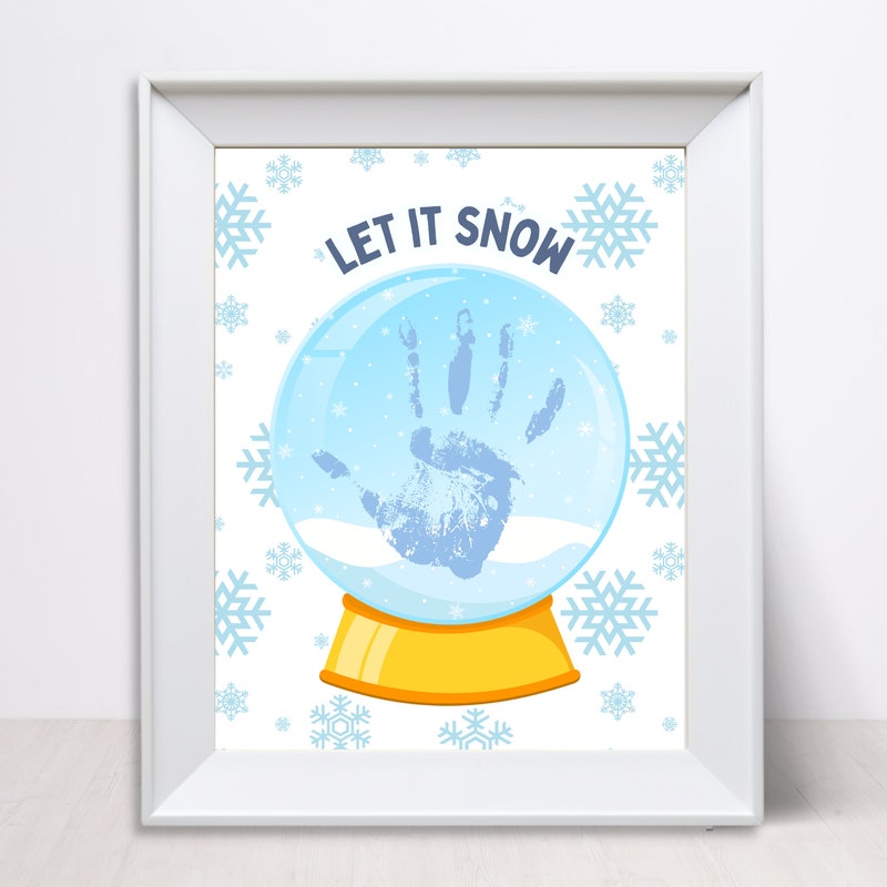 Handprint Snowglobe - Etsy