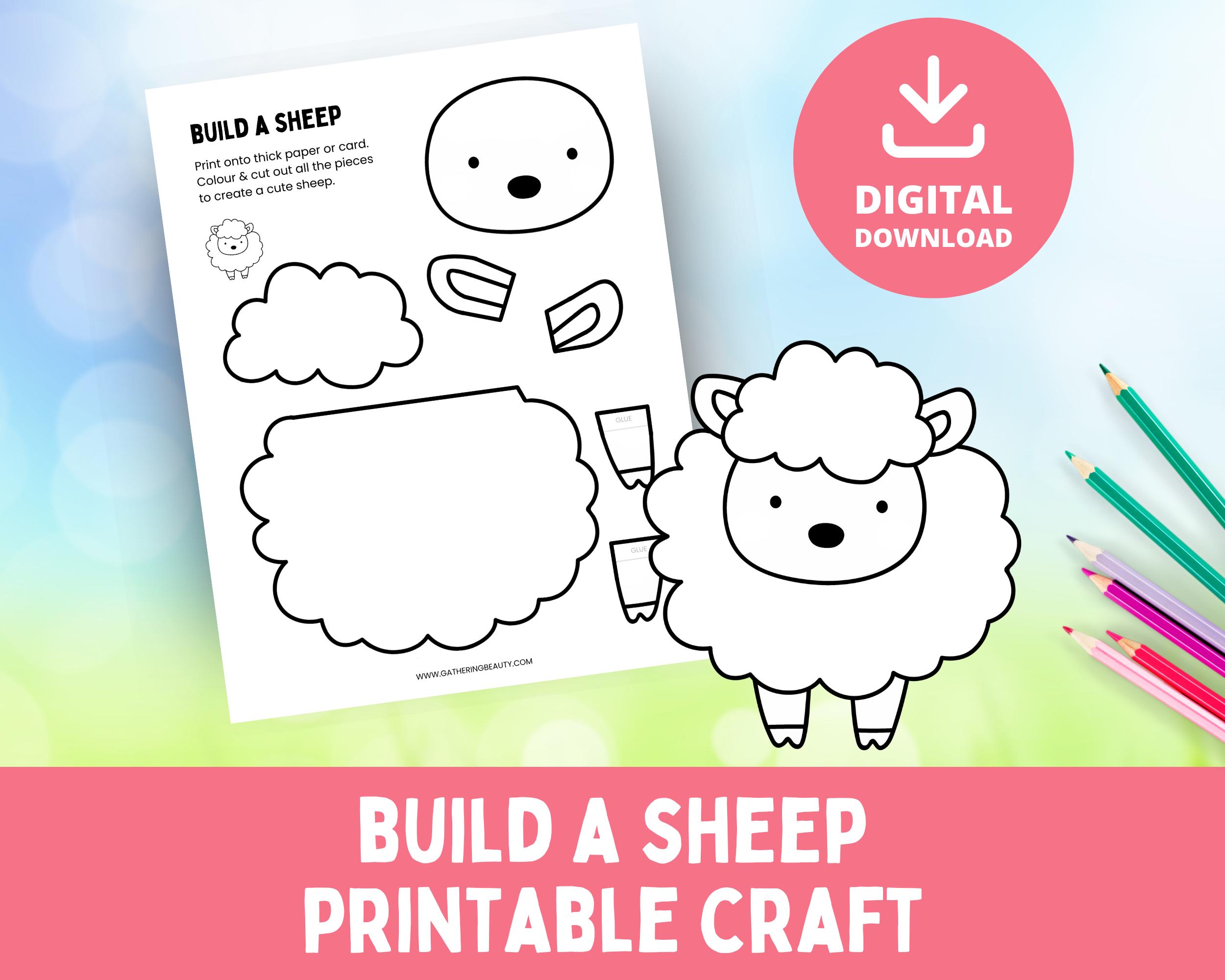 Buy Build A Sheep, Printable Craft, Cut & Paste Lamb, Spring Farm ...