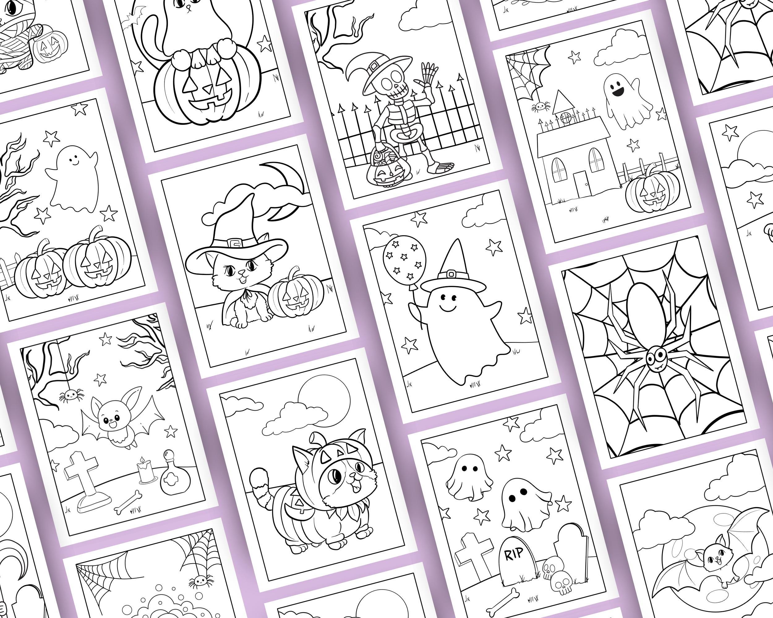 Cute Halloween Coloring Pages, Printable Coloring Sheets, Spooky Kids ...